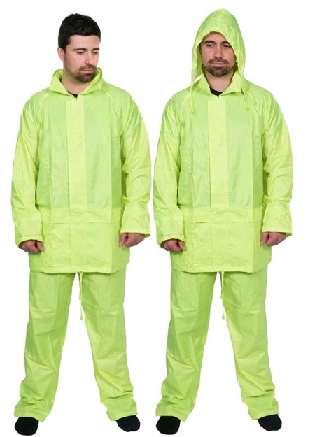Rainwear Fluro Yellow PVC 3/4 Jacket & Trouser Set - Medium – Leo Shield